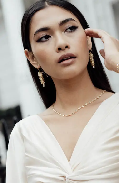 FREYA ROSE Midi Crystal Drop Earrings - Gold