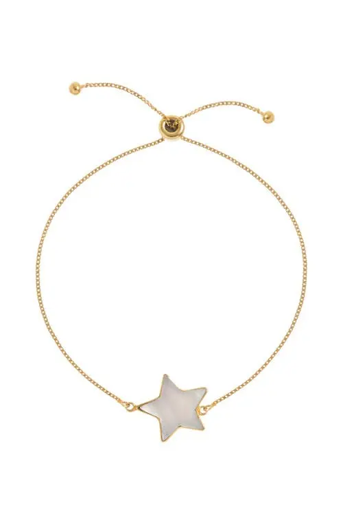 FREYA ROSE Adjustable Star Pendant Bracelet In Sterling Silver Or Plated Sterling Silver - Gold