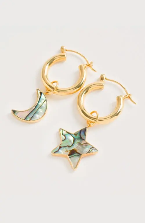 FREYA ROSE Mini Star And Moon Hoop Earrings