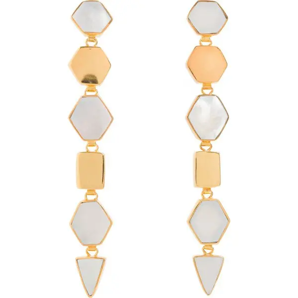 FREYA ROSE Warrioress Armour Drop Earrings - Gold