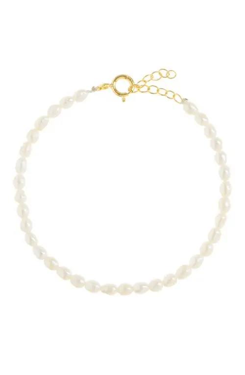 FREYA ROSE Rice Pearl Bracelet - Gold
