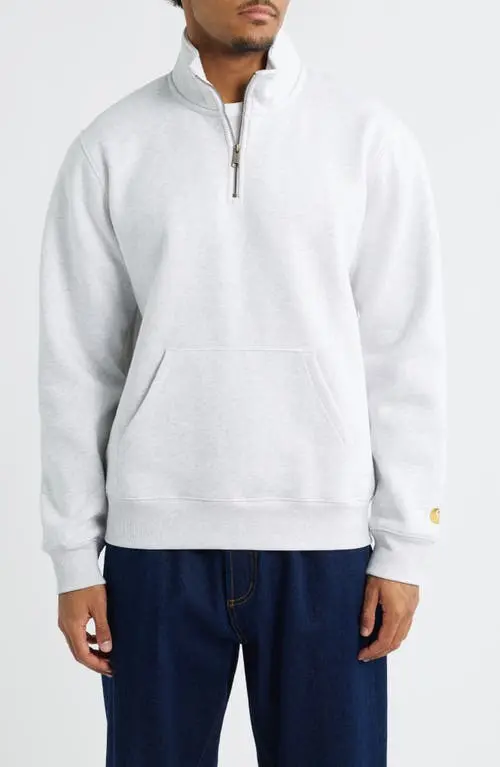 Carhartt Work In Progress Chase Quarter Zip Pullover - Ash Heather/gold