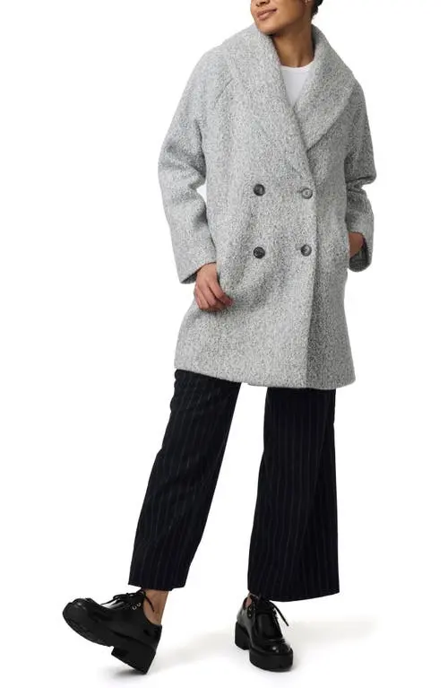 Bernardo Shawl Collar Double Breasted Faux Shearling Coat