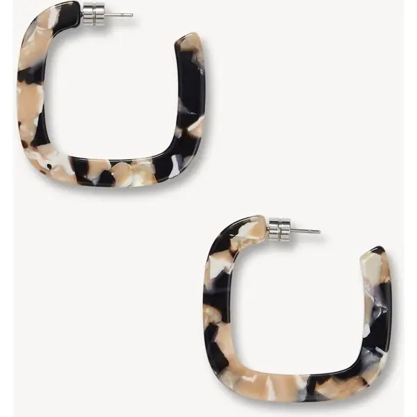 MACHETE Midi Square Hoop Earrings - Abalone