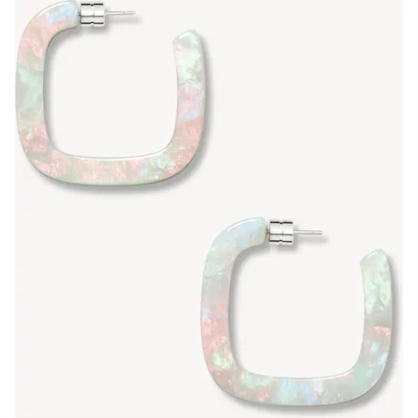 MACHETE Midi Square Hoop Earrings - Astral Mint