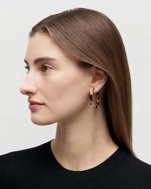 MACHETE Midi Square Hoop Earrings - Black