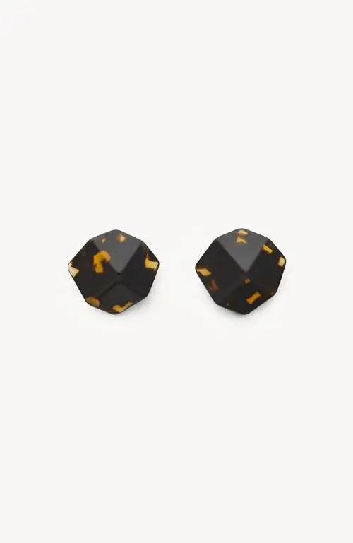 MACHETE Sculpture Stud Earrings - Dark Tortoise