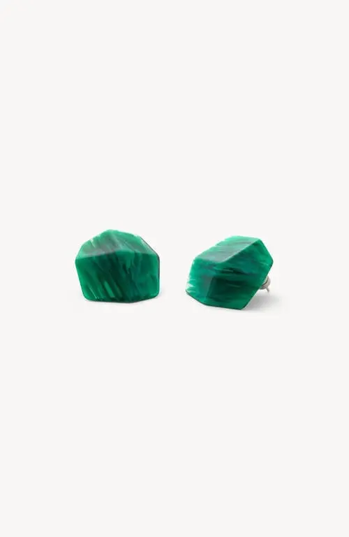 MACHETE Sculpture Stud Earrings - Malachite