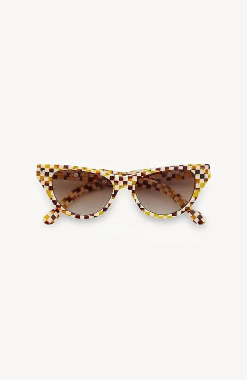 MACHETE Suzy Cat Eye Sunglasses - Tortoise Checker