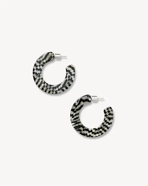 MACHETE Kate Hoop Earrings - Perle Noir