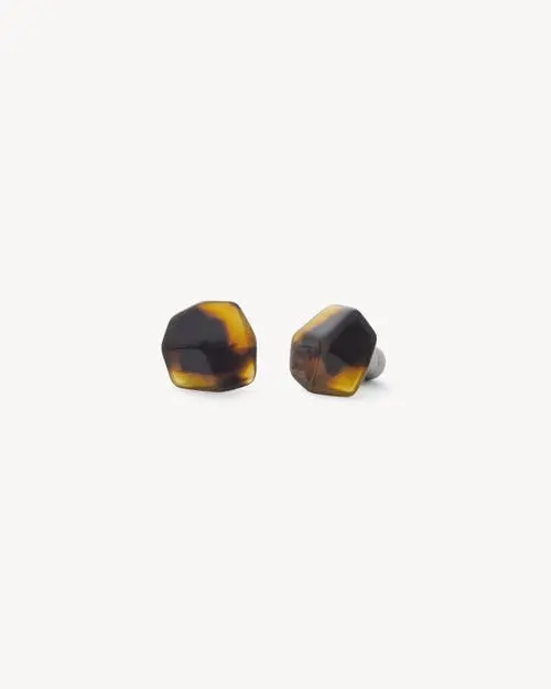 MACHETE Mini Sculpture Stud Earrings - Classic Tortoise