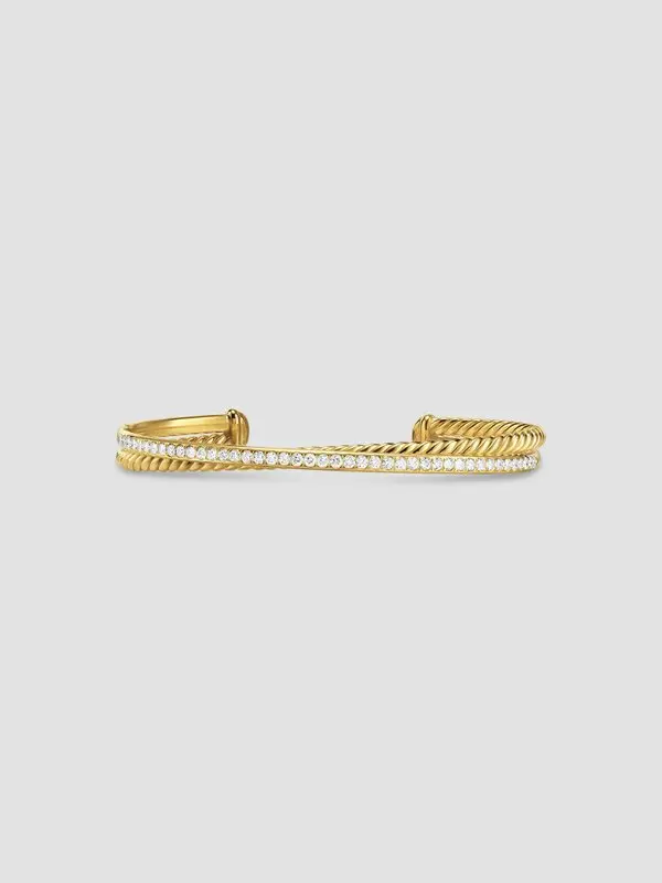 David Yurman Crossover Two Row Bracelet In 18k Yellow