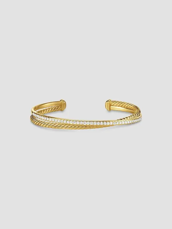 David Yurman Crossover Two Row Bracelet In 18k Yellow