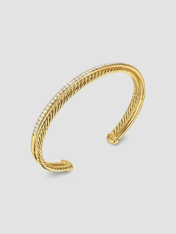 David Yurman Crossover Two Row Bracelet In 18k Yellow
