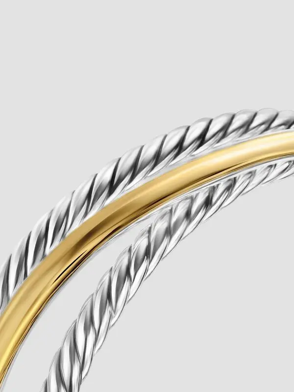 David Yurman Crossover Three Row Cuff Bracelet In Sterling