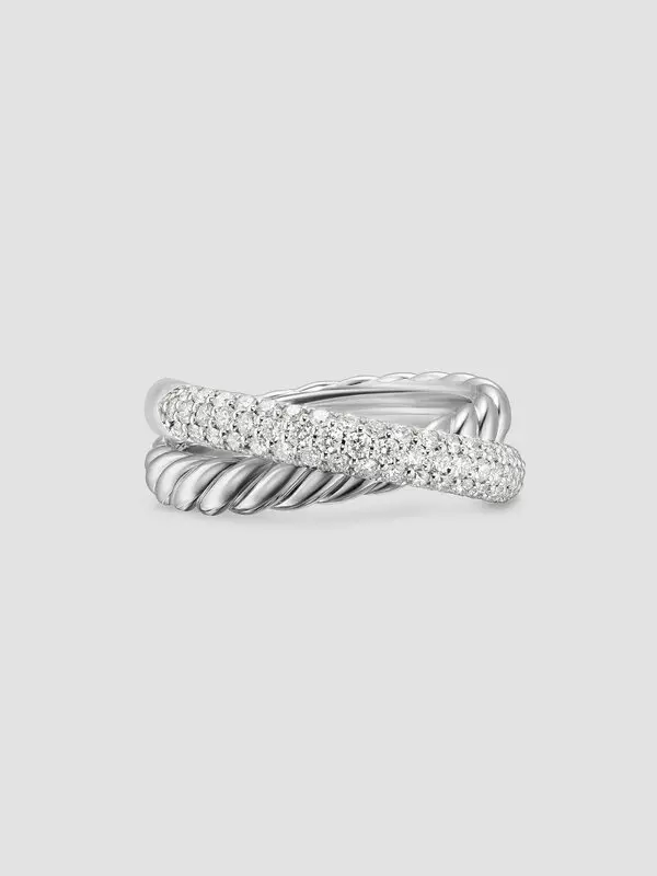 David Yurman Crossover Two Row Ring In Sterling Silver