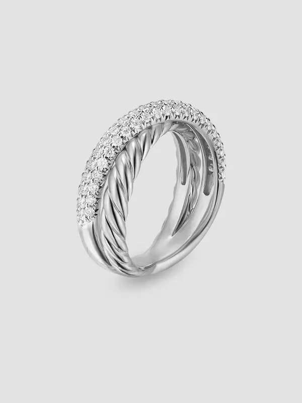 David Yurman Crossover Two Row Ring In Sterling Silver