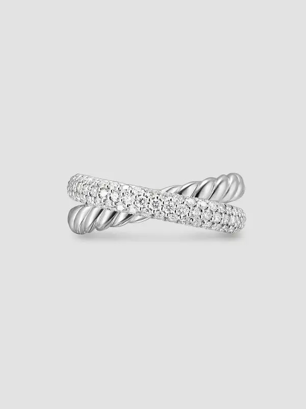 David Yurman Crossover Two Row Ring In Sterling Silver