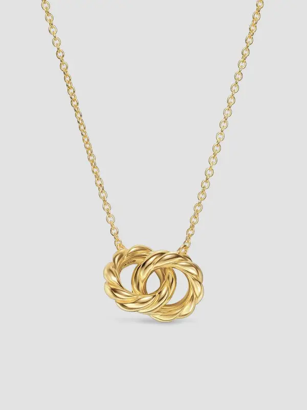 David Yurman Sculpted Cable Chain Necklace In 18k Yellow 9mm - Gold