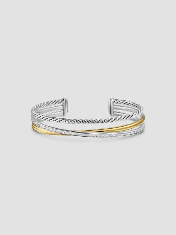 David Yurman Crossover Three Row Bracelet In Sterling Silver