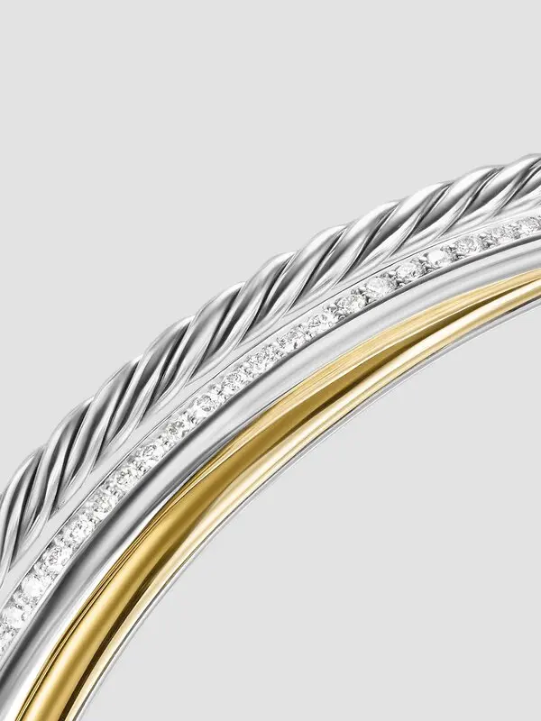 David Yurman Crossover Three Row Bracelet In Sterling Silver