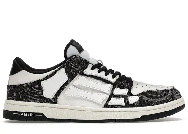 Amiri Skel Top Low Bandana Denim Sneakers - Black