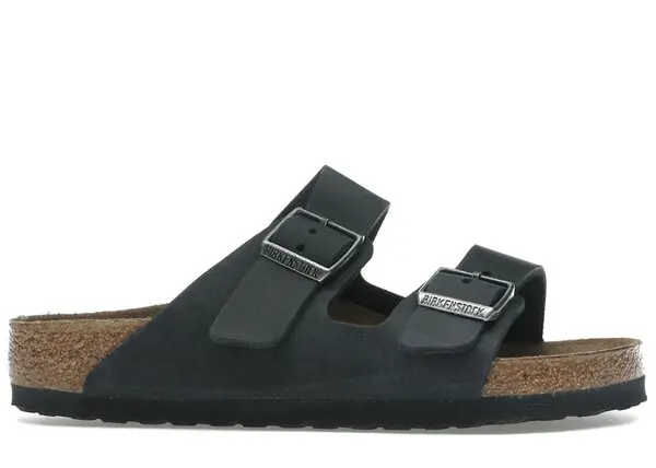 BIRKENSTOCK Arizona Oiled Leather Sandals - Black