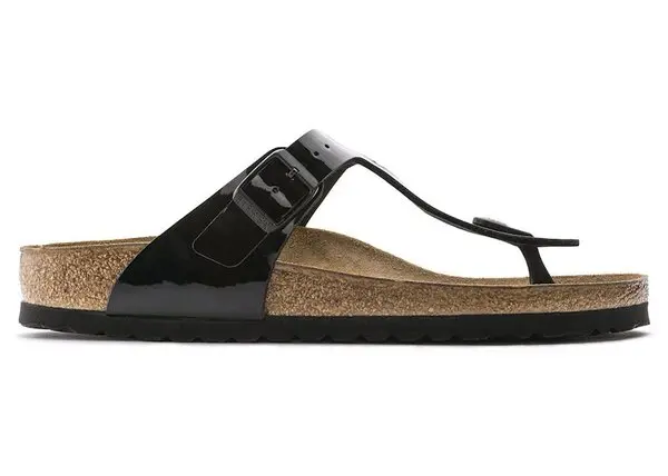 BIRKENSTOCK Gizeh Birkoflor Patent Thong Sandals - Black
