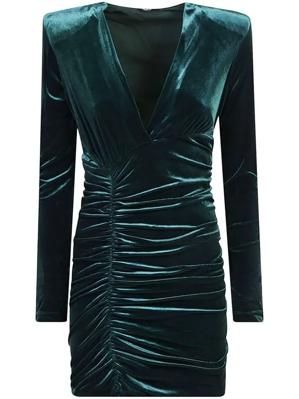 Just Cavalli Ruched Velvet Mini Dress