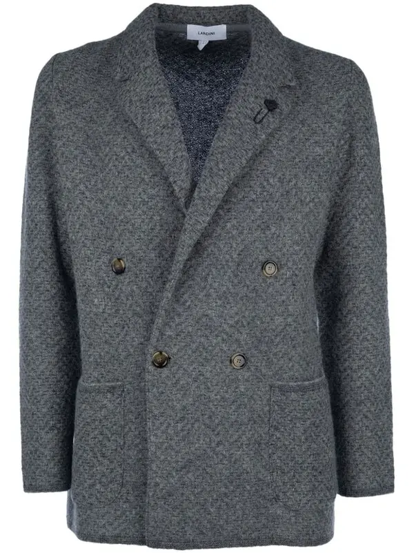 LARDINI Mélange-effect Knitted Blazer