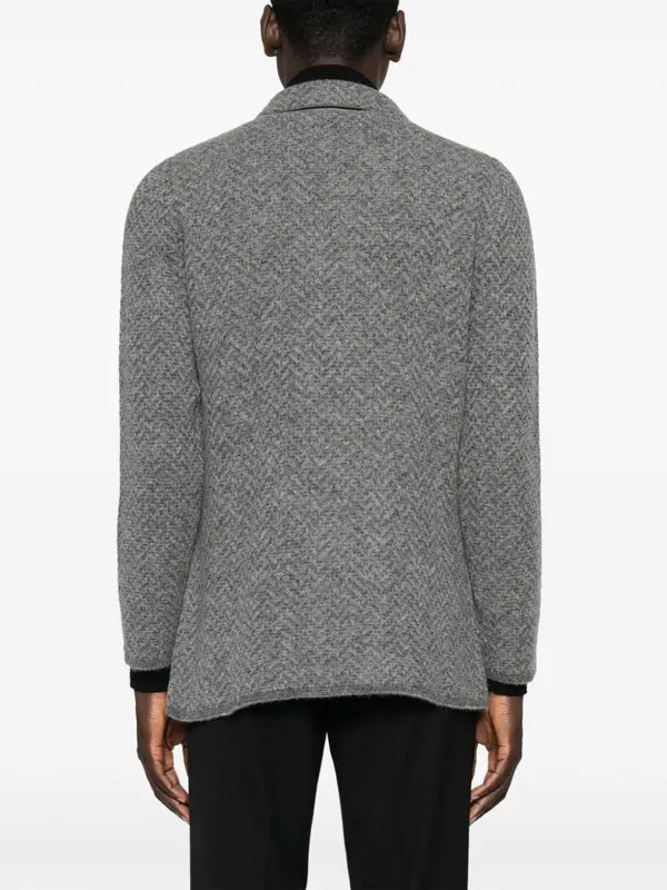LARDINI Mélange-effect Knitted Blazer