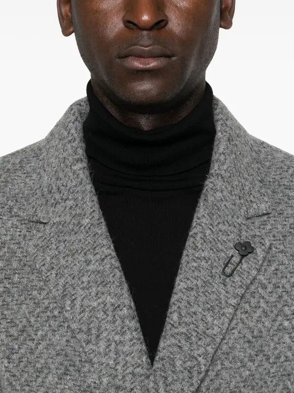 LARDINI Mélange-effect Knitted Blazer
