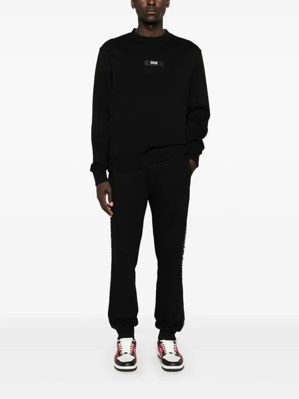 Versace Logo-trim Cotton Track Pants - Black