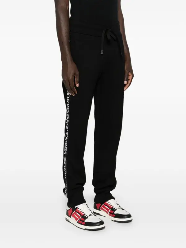 Versace Logo-trim Cotton Track Pants - Black
