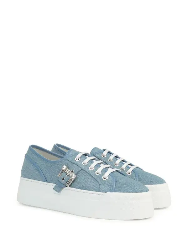 Sergio Rossi Sr Twenty Buckle Sneakers - Blue | Editorialist