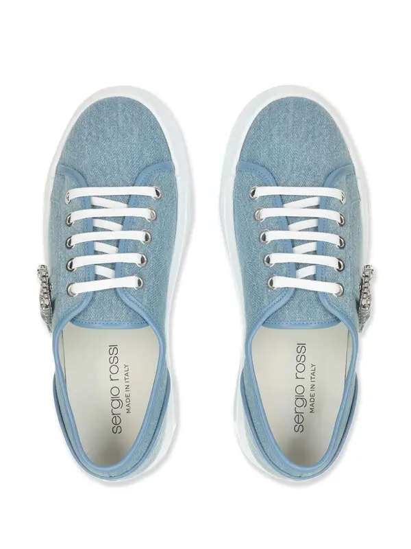 Sergio Rossi Sr Twenty Buckle Sneakers - Blue | Editorialist