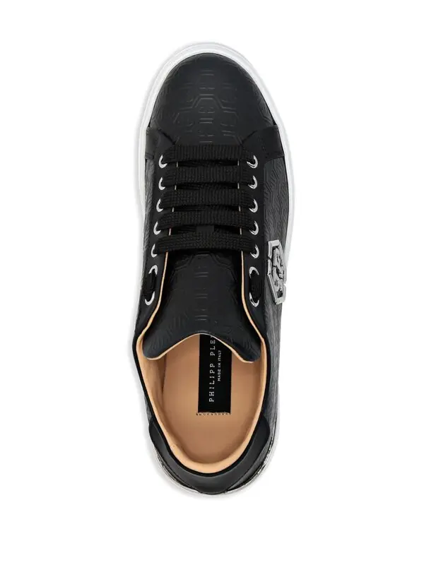 Philipp Plein Monogram Lo-top Sneakers - Black