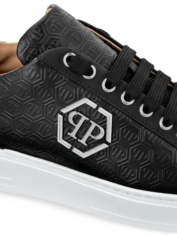 Philipp Plein Monogram Lo-top Sneakers - Black