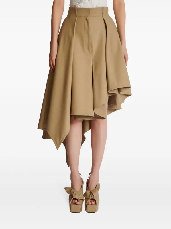 Balmain Asymmetric Pleated Skirt