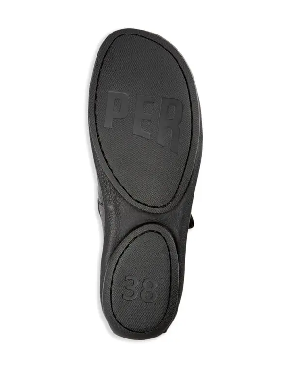 Camper Right Nina Leather Ballet Flats - Black