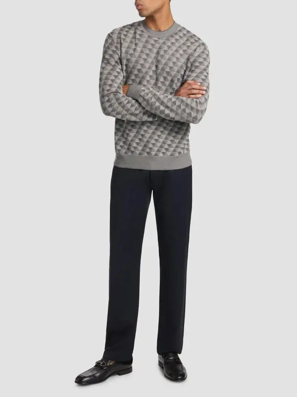 Giorgio Armani Wool 5-pocket Pants - Navy