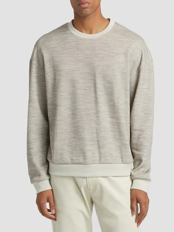 Giorgio Armani Wool Jersey Crewneck Sweater