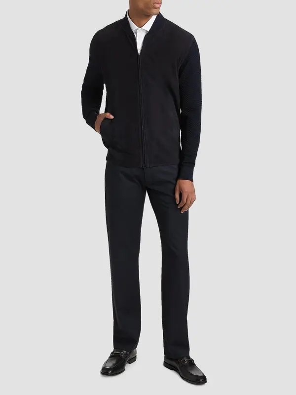 Giorgio Armani Suede Knit Full-zip Jacket