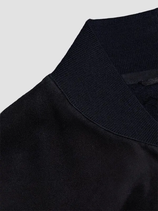 Giorgio Armani Suede Knit Full-zip Jacket