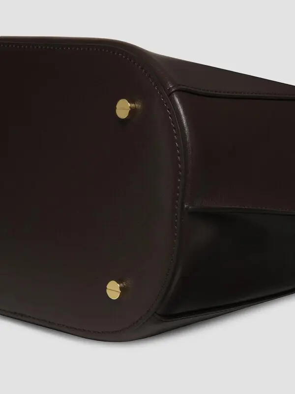 TOTEME Belted Leather Bucket Bag - Bark