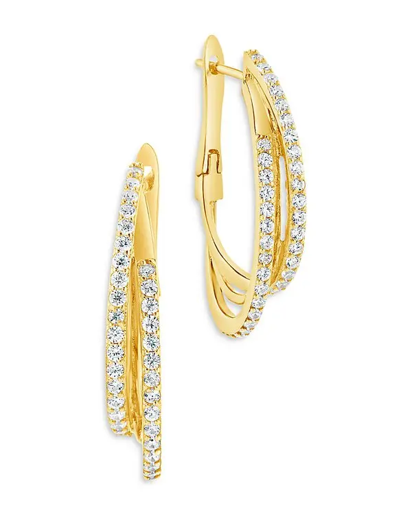 Sterling Forever Kyle Two Row Hoop Earrings - Gold