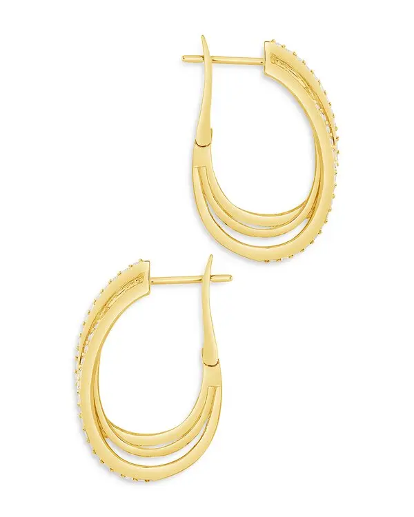 Sterling Forever Kyle Two Row Hoop Earrings