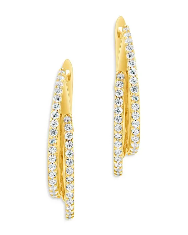 Sterling Forever Kyle Two Row Hoop Earrings