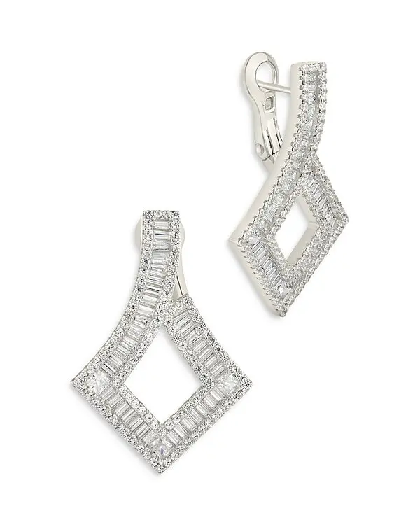 Sterling Forever Amina Cubic Zirconia Drop Earrings - Silver