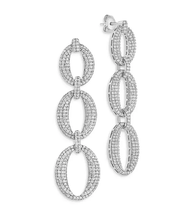 Sterling Forever Whitney Drop Earrings - Silver